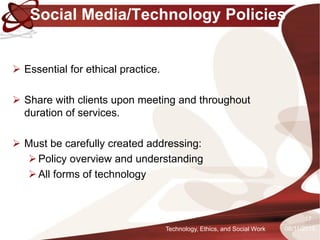 "Technology, Ethics, and Social Work" | PDF | Social Networking | Internet