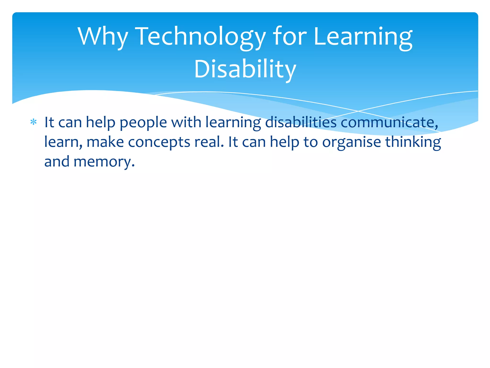 Technology based intervention for special needs | PPTX
