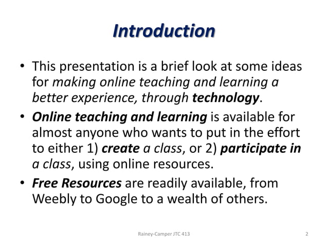 Technology for online learning | PPTX | Internet for Beginners | Internet