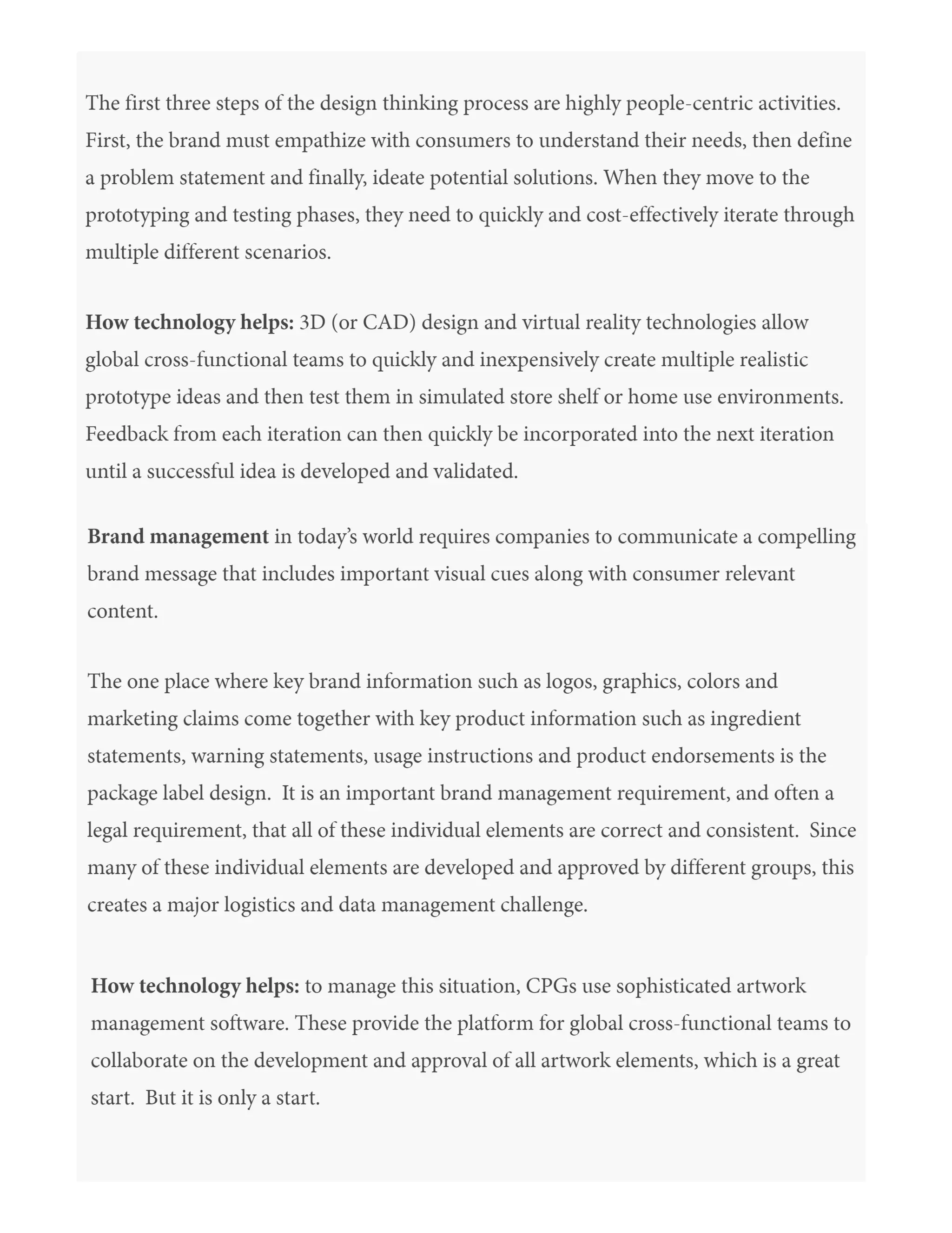Technology for package design and marketing implementation | PDF