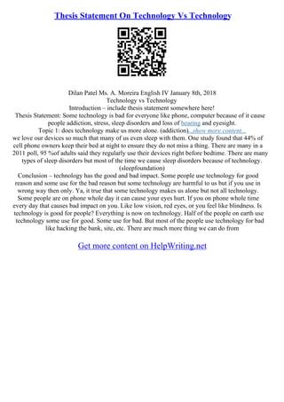 Technology Good Or Bad Essay | PDF