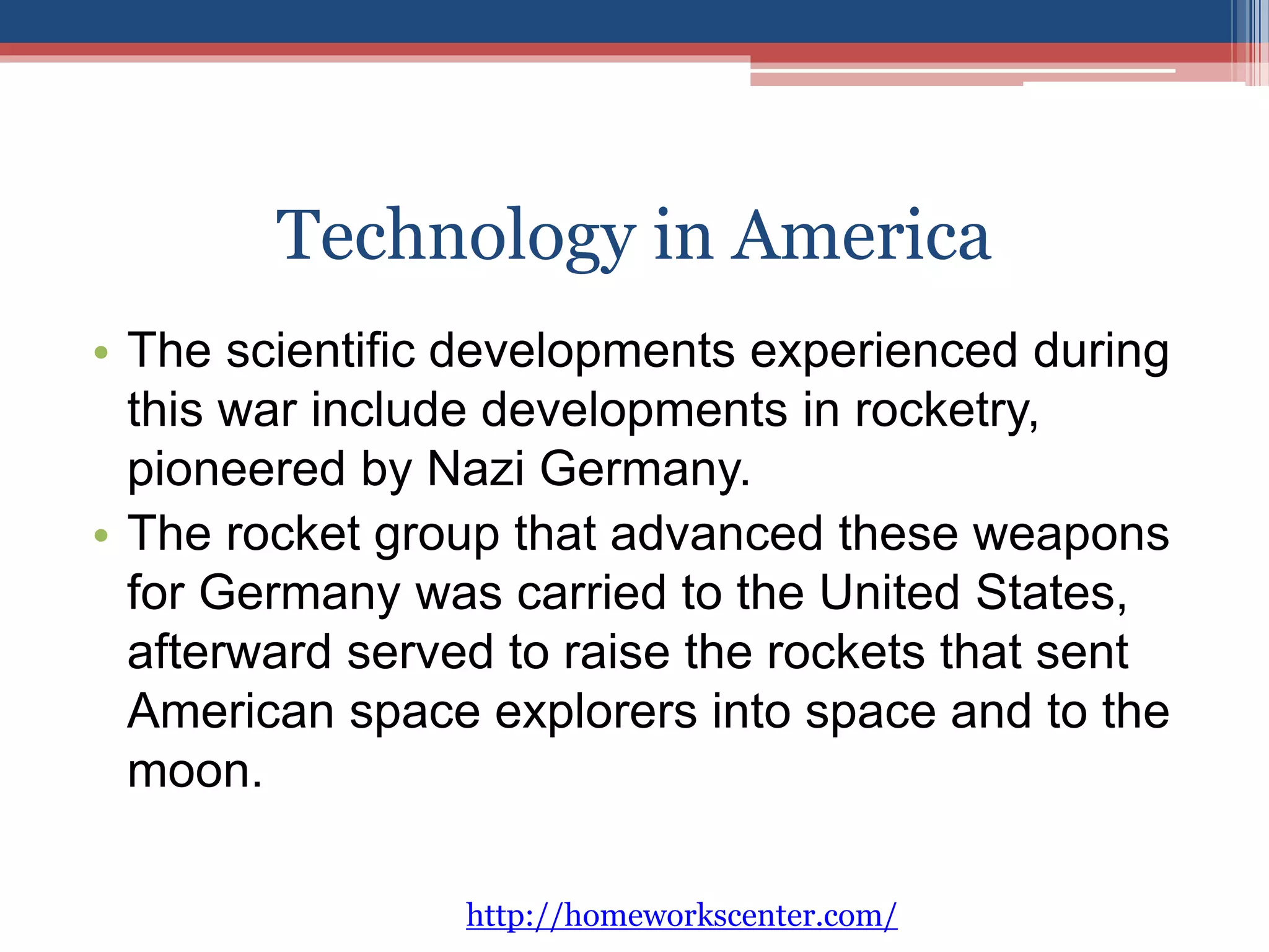 Technology in america | PPTX | Science