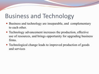 Technology in business environment | PPTX