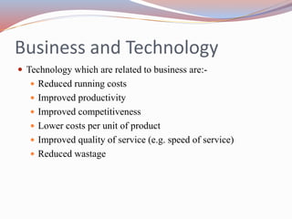 Technology in business environment | PPTX