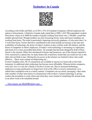 Technology In Canada | PDF