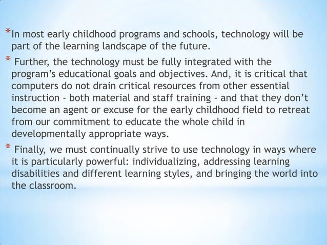 Technology in early childhood | PPTX