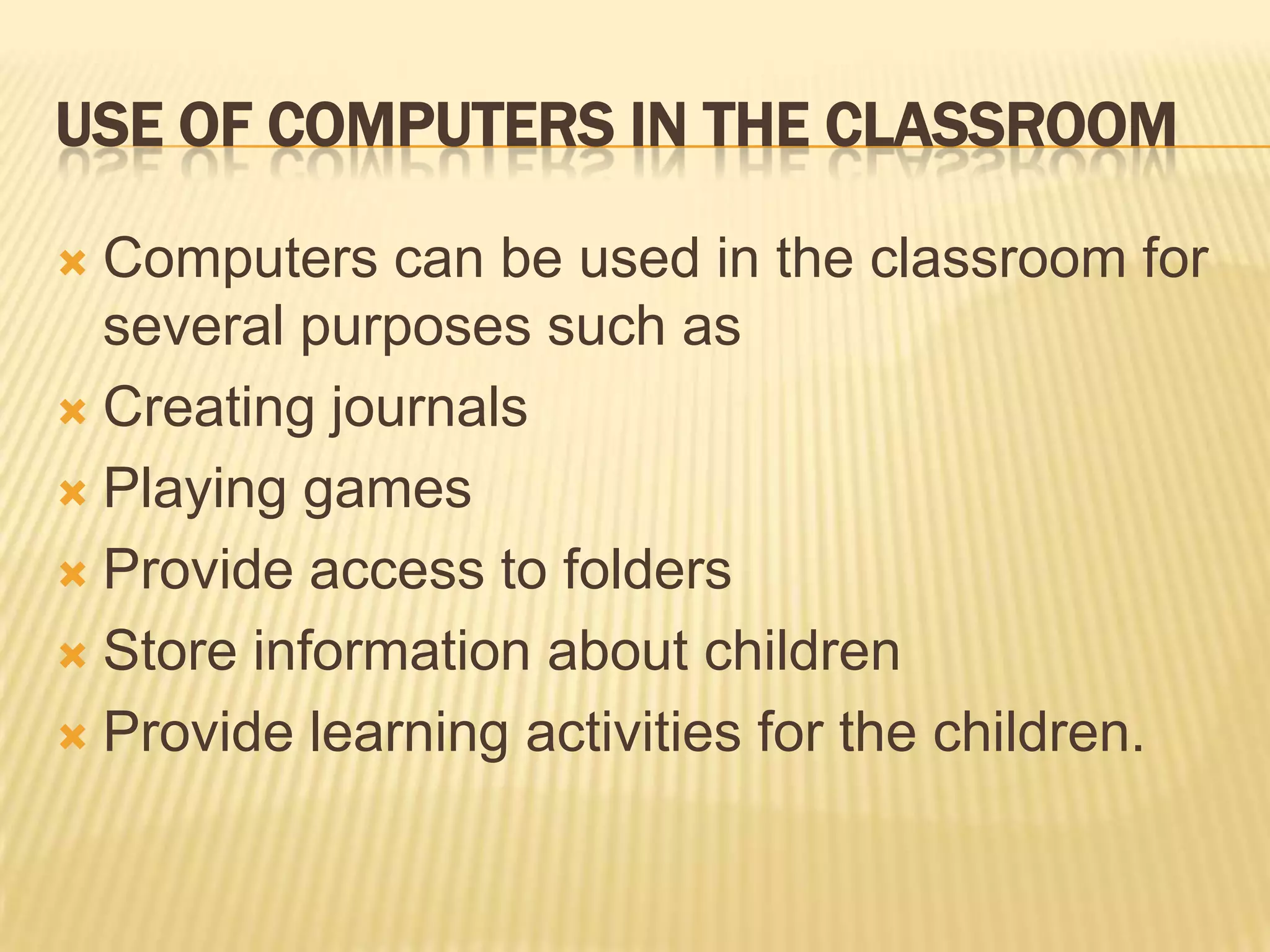 Technology in the early childhood classroom | PPTX