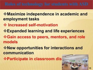 Technology in education for students with autism spectrum disorder | PPT