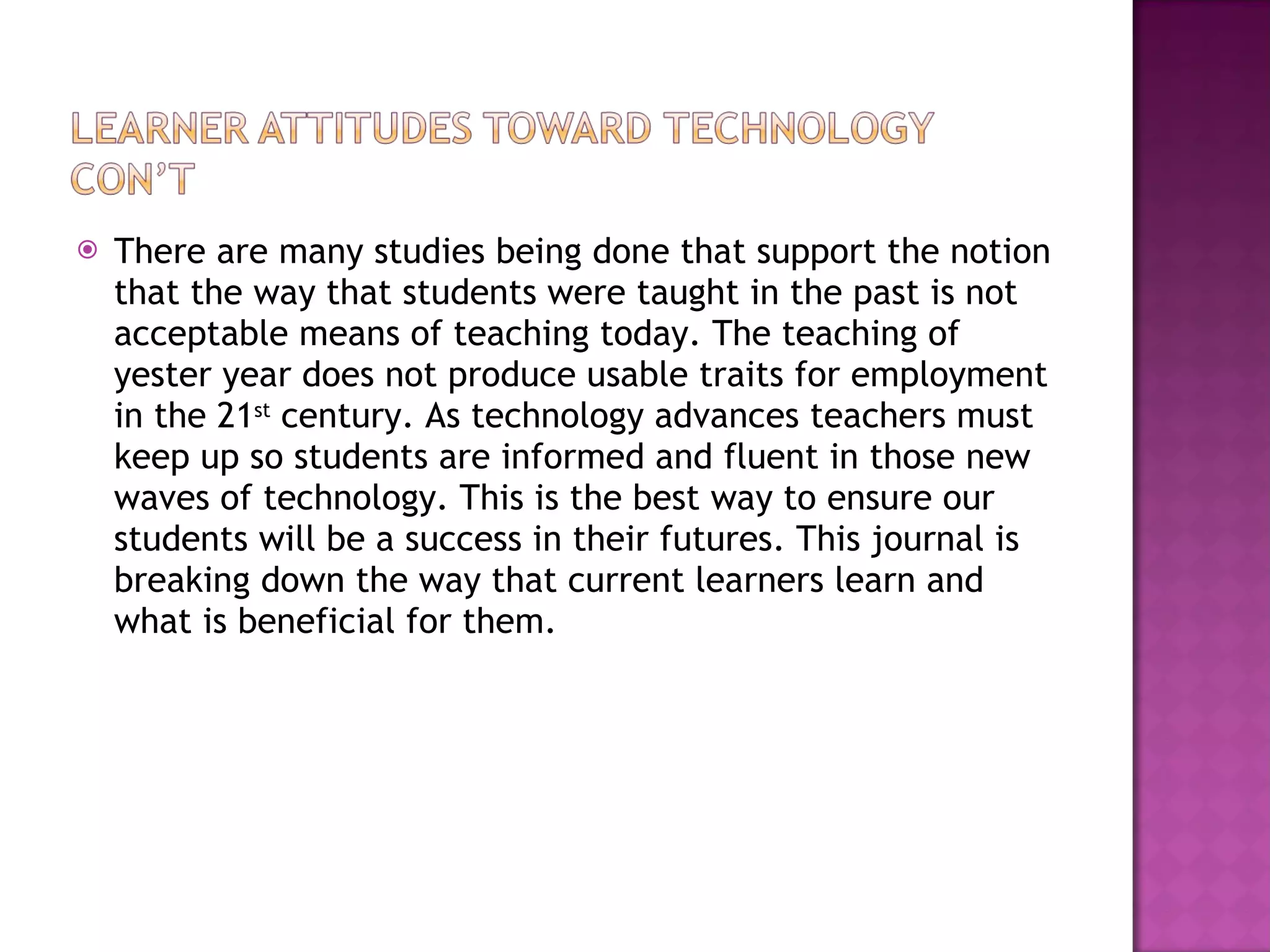 Technology in education presentation | PPT