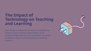 Technology in Education Technology Presentation in Blue Peach ...