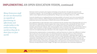 How can technologies for teaching and learning enhance Extension ...