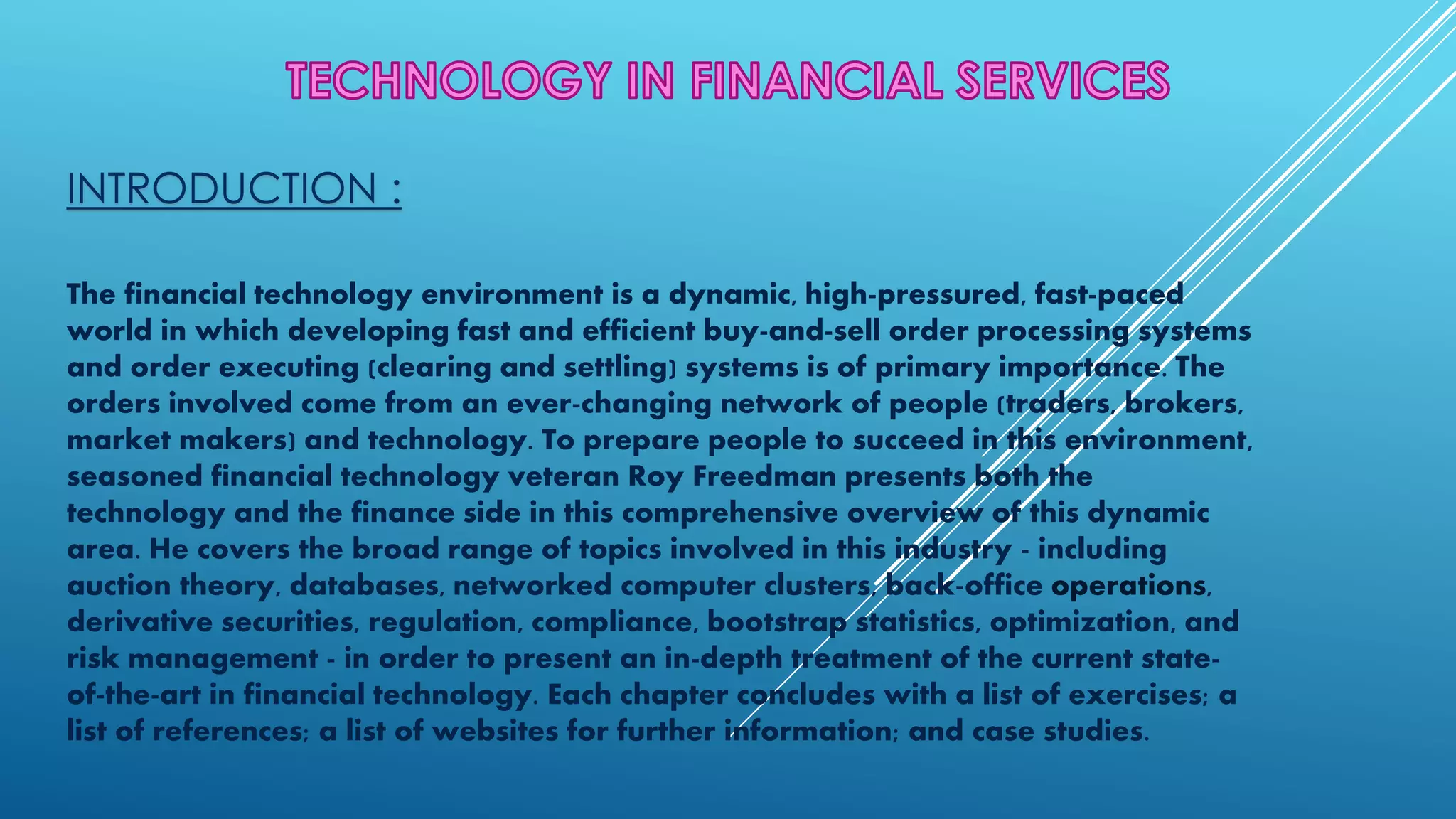 Technology in financial services | PPTX