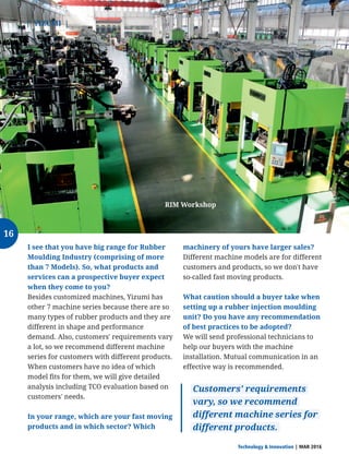 Technology And Innovation Special Supplier - Yizumi Rubber Machinery | PDF