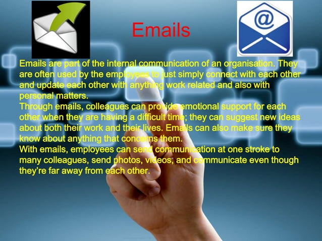 Technology in organisations | PPTX | Email | Internet