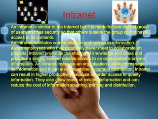 Technology in organisations | PPTX | Email | Internet