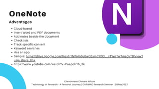 Technology in Research - A Personal Journey | PPT