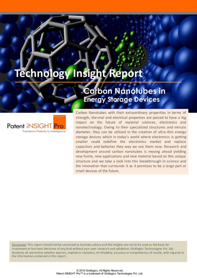 Technology Insight Report Carbon Nanotubes | PDF