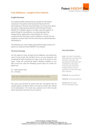 Technology Insight Report Fuel Additives | PDF