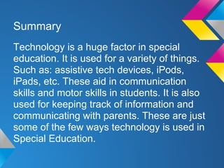 Technology in special education | PDF