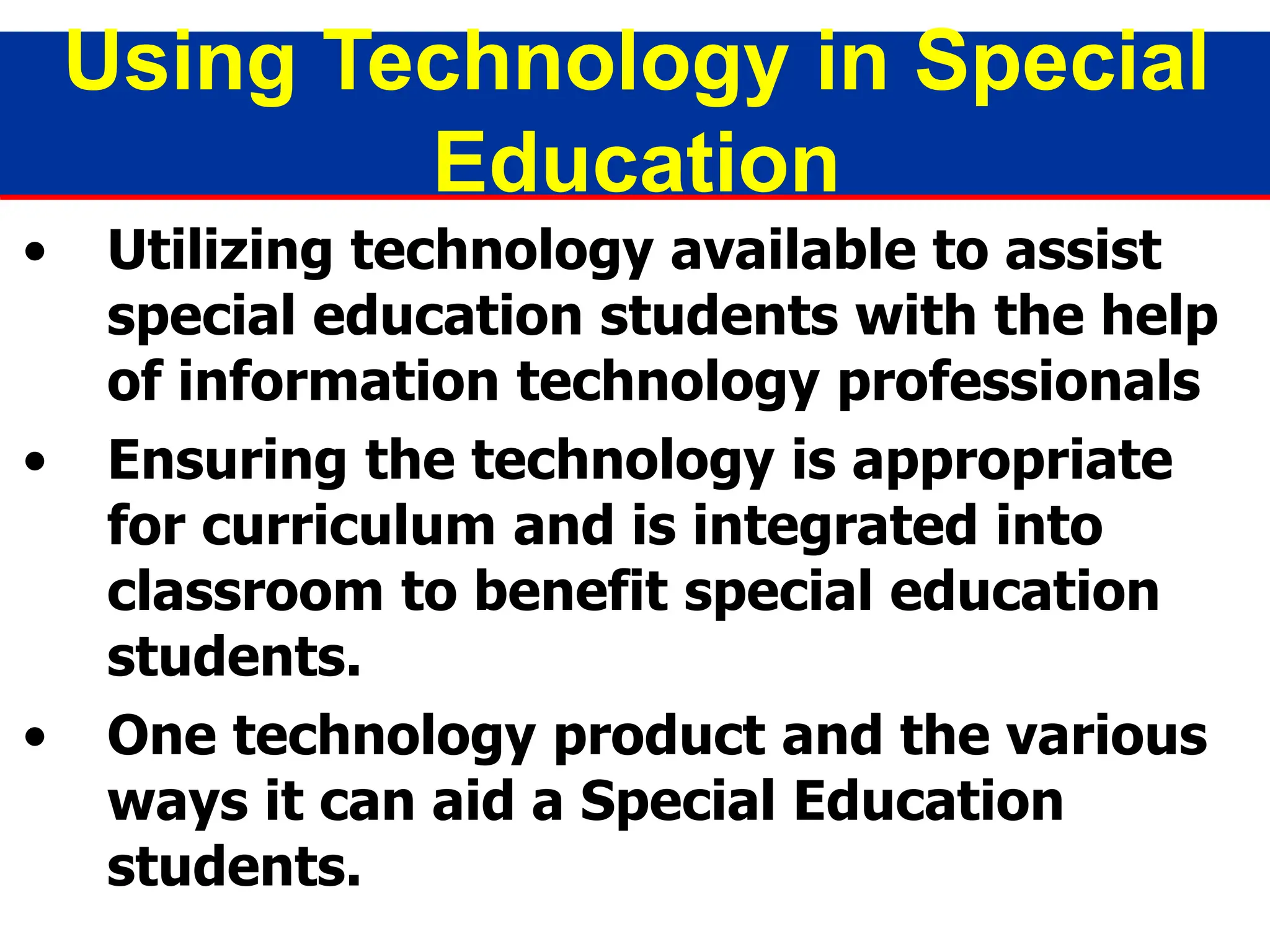 technology in Special Education.ppt MAED SPED | PPT