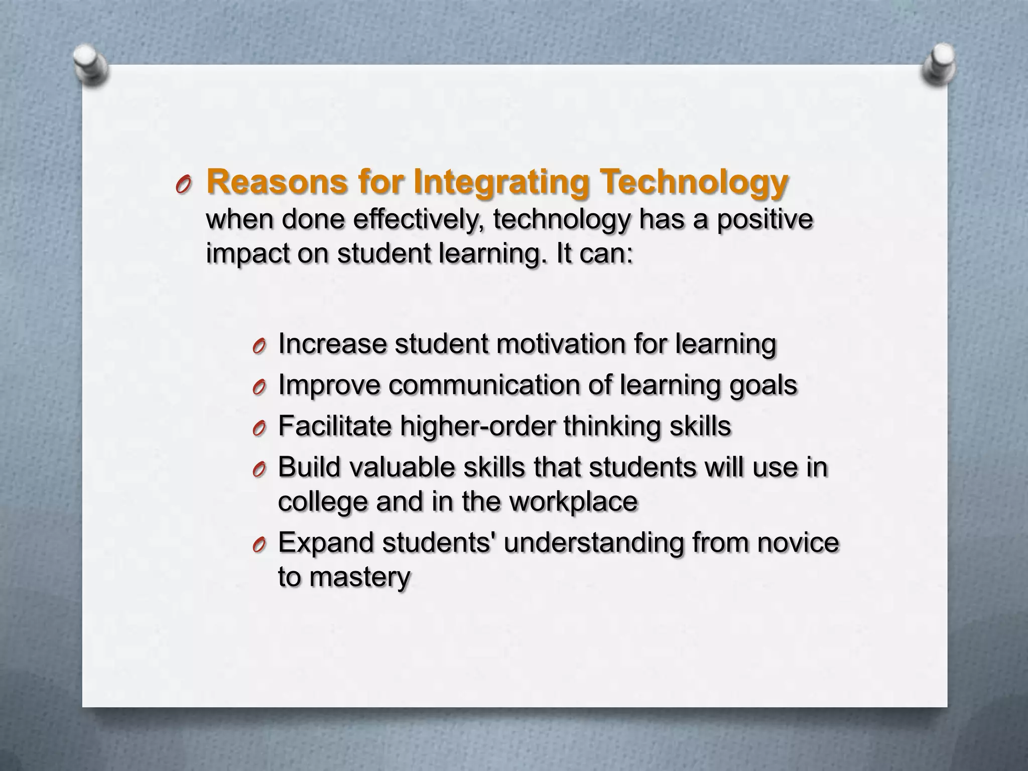 Technology integration and learning process | PPT