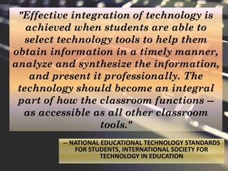 Technology integration and the leraning process | PPTX