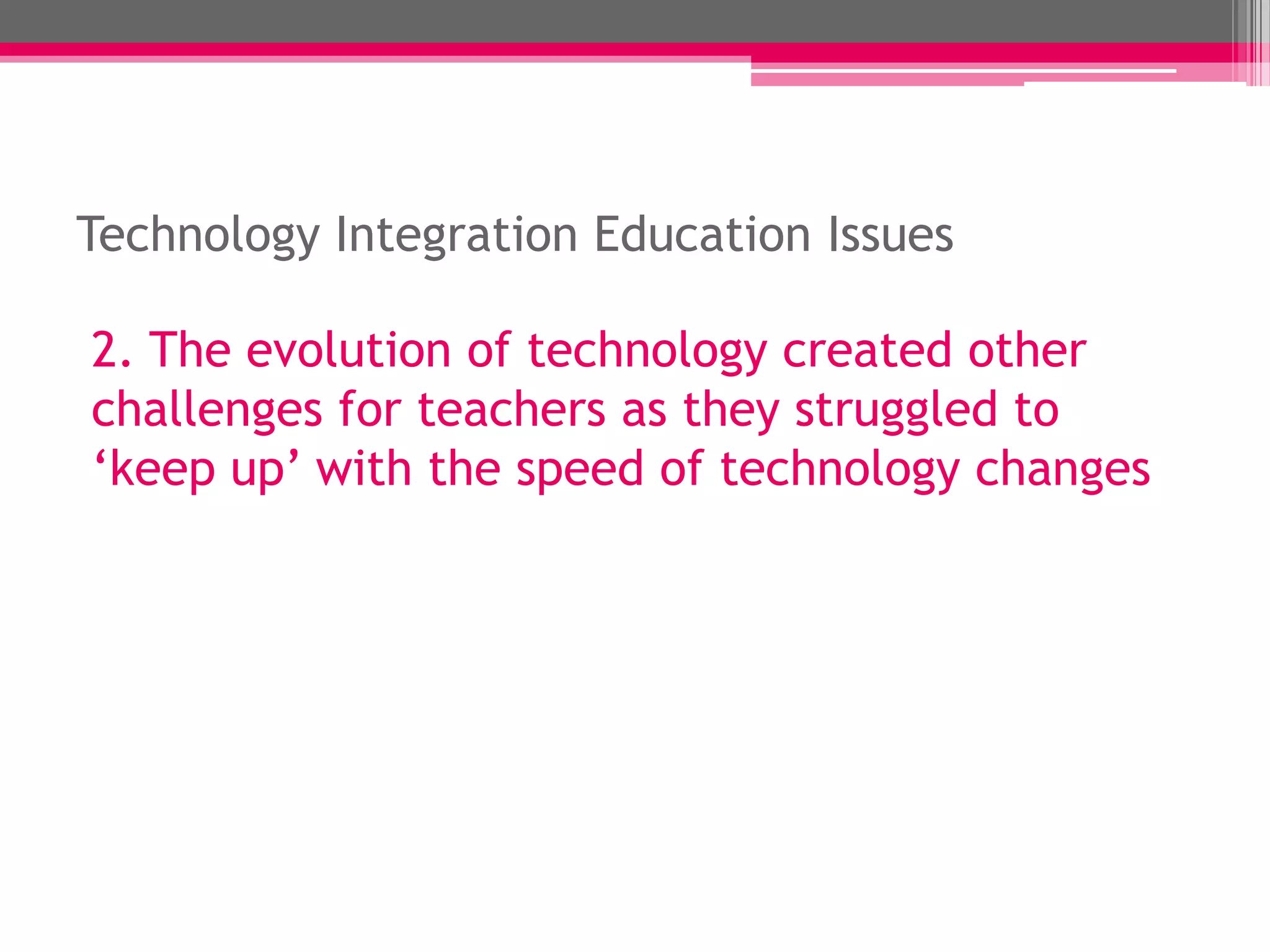 Technology integration education issues | PPTX | Education