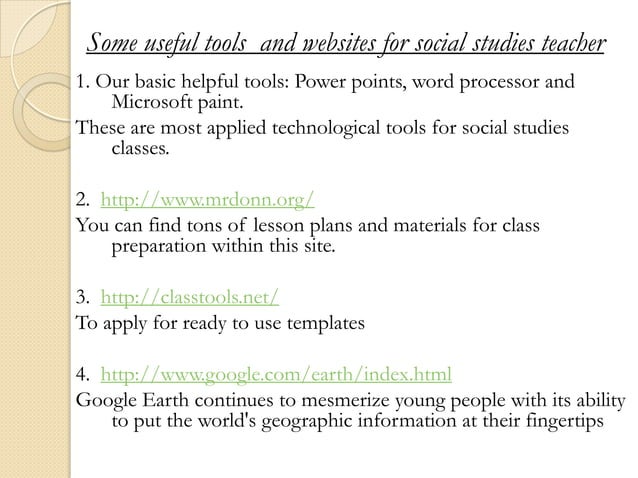 Technology integration into social studies classroom | PPTX