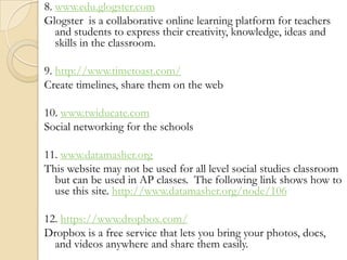 Technology integration into social studies classroom | PPTX