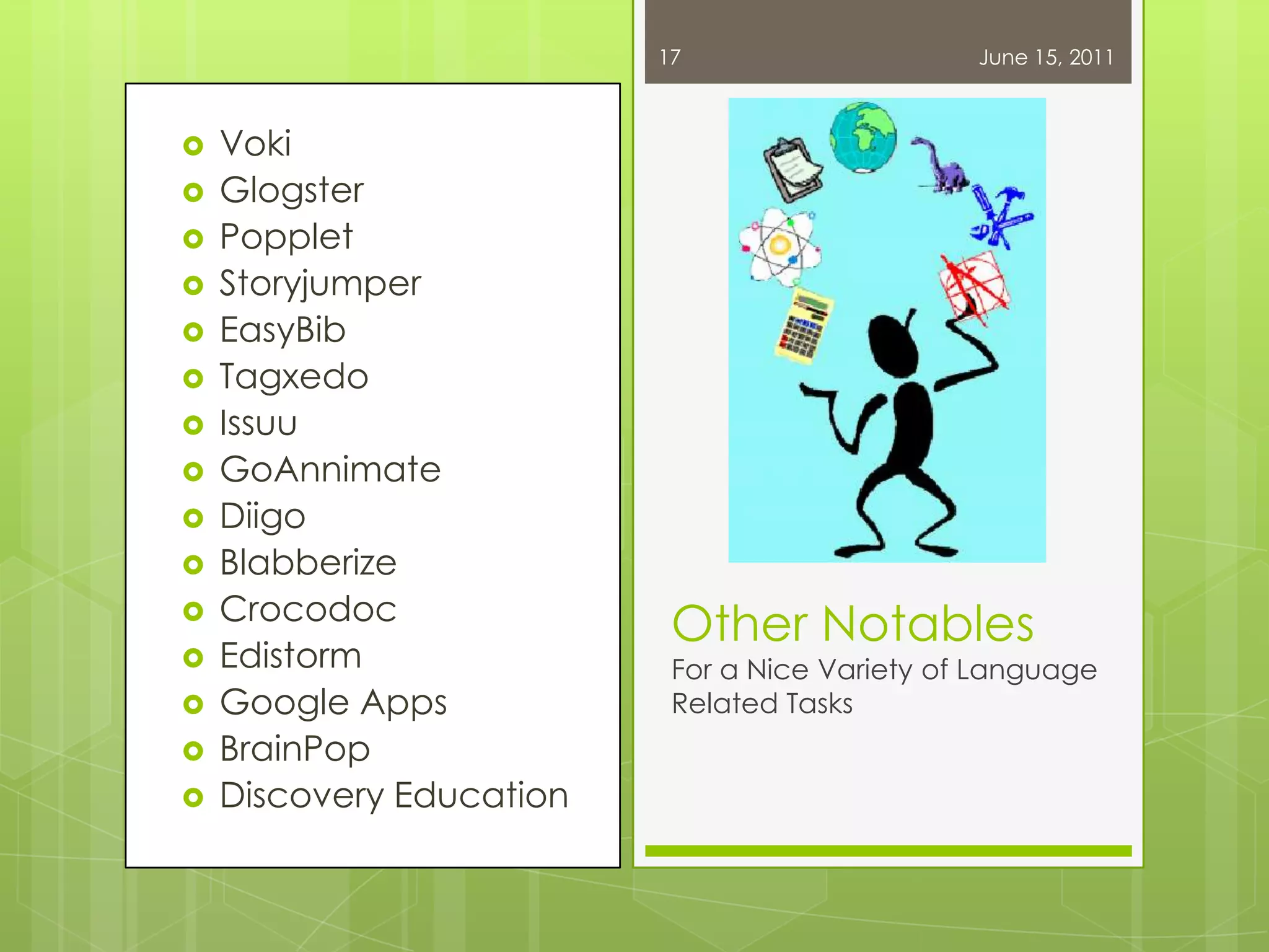 Technology integration tools language arts | PPT