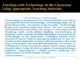 How to use technology in the classroom using appropriate teaching ...