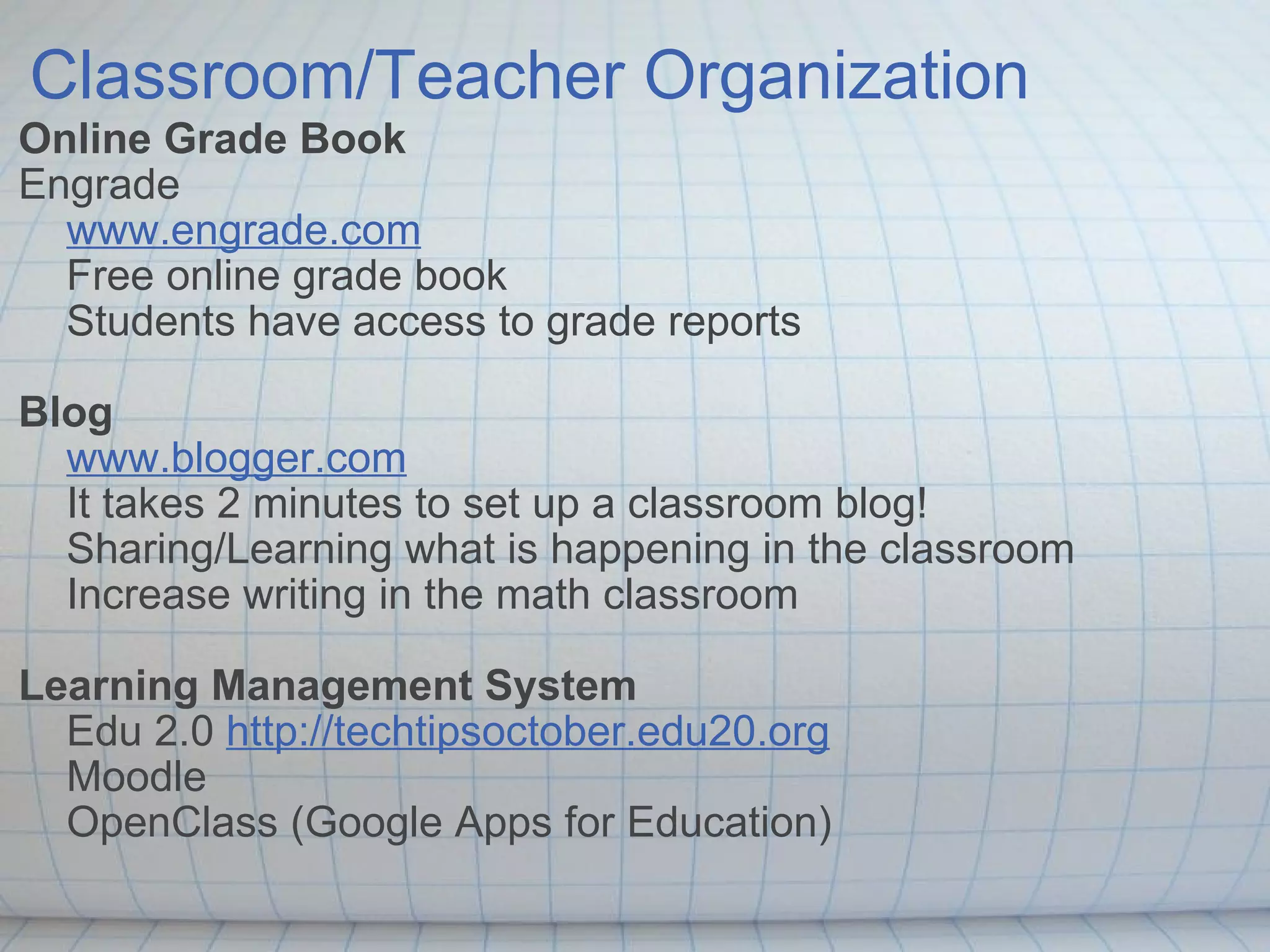 Technology in the Math Classroom | PPT