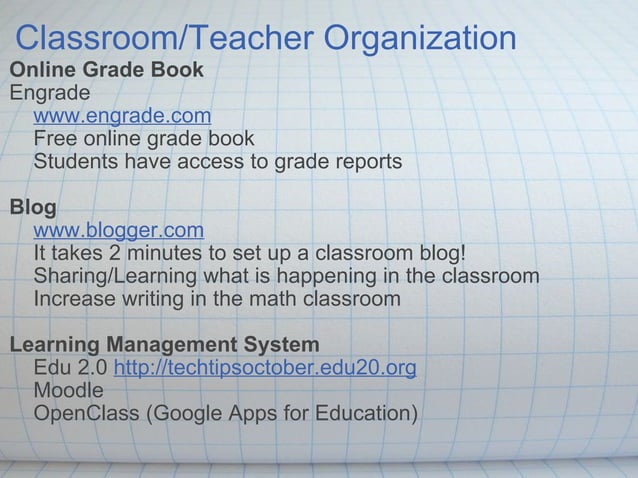 Technology in the Math Classroom | PPT