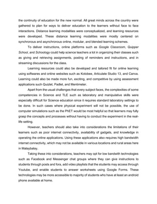 Technology in the new normal learning landscape | PDF