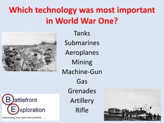 Technology in world war one lesson starter | PPTX