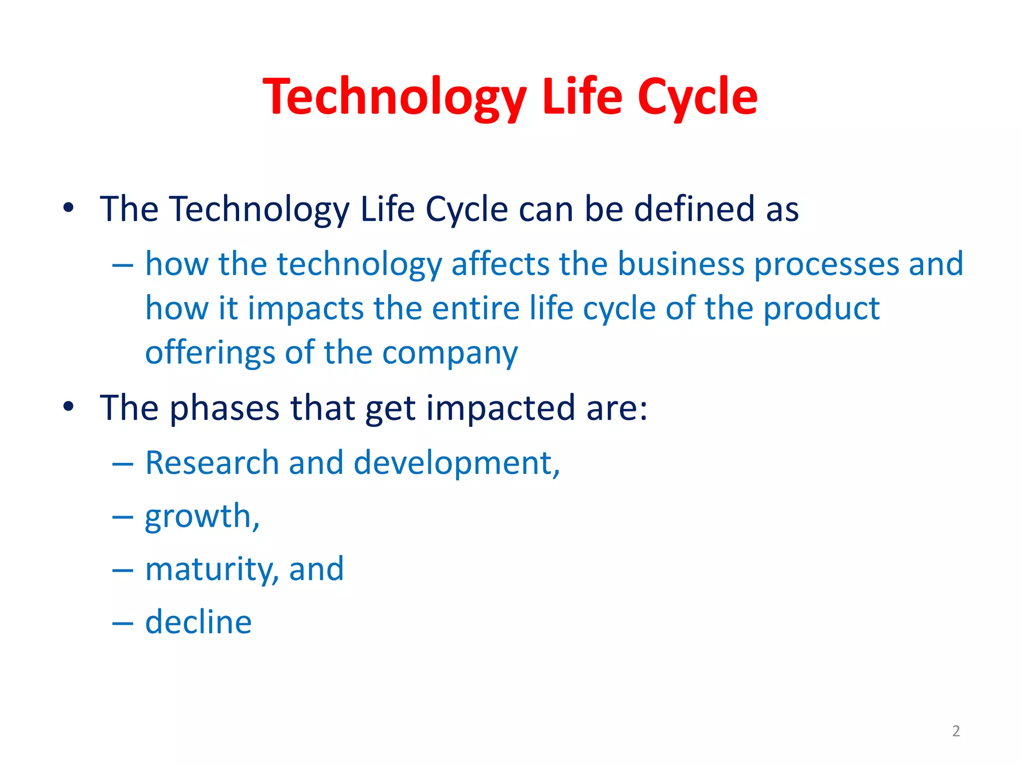 Technology Life Cycle | PDF