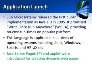 Technology life cycle of java | PPTX | Programming Languages | Computing
