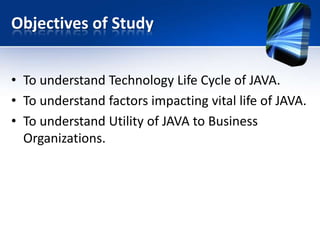 Technology life cycle of java | PPTX | Programming Languages | Computing