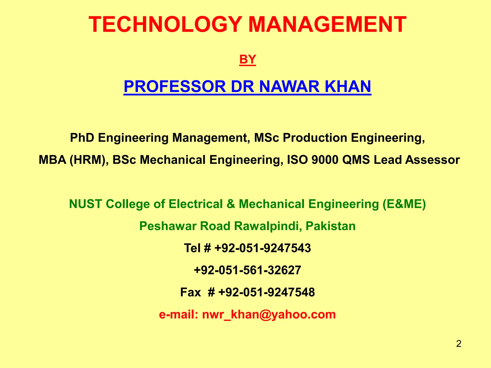 The world of Technology Management MEM 814.pptx | Business | Business ...