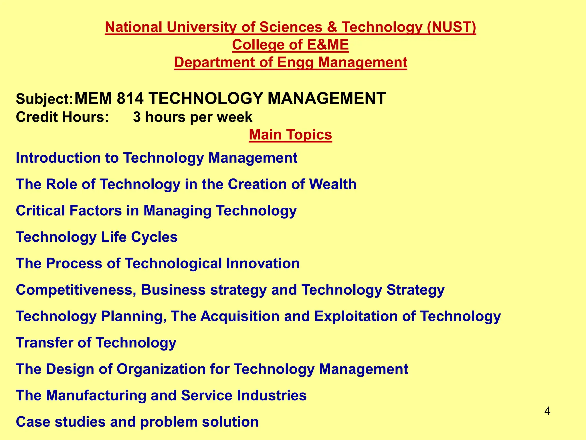 The world of Technology Management MEM 814.pptx | Business | Business ...