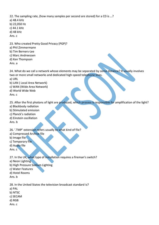 Technology MCQ Computer Tech Related Questions | PDF