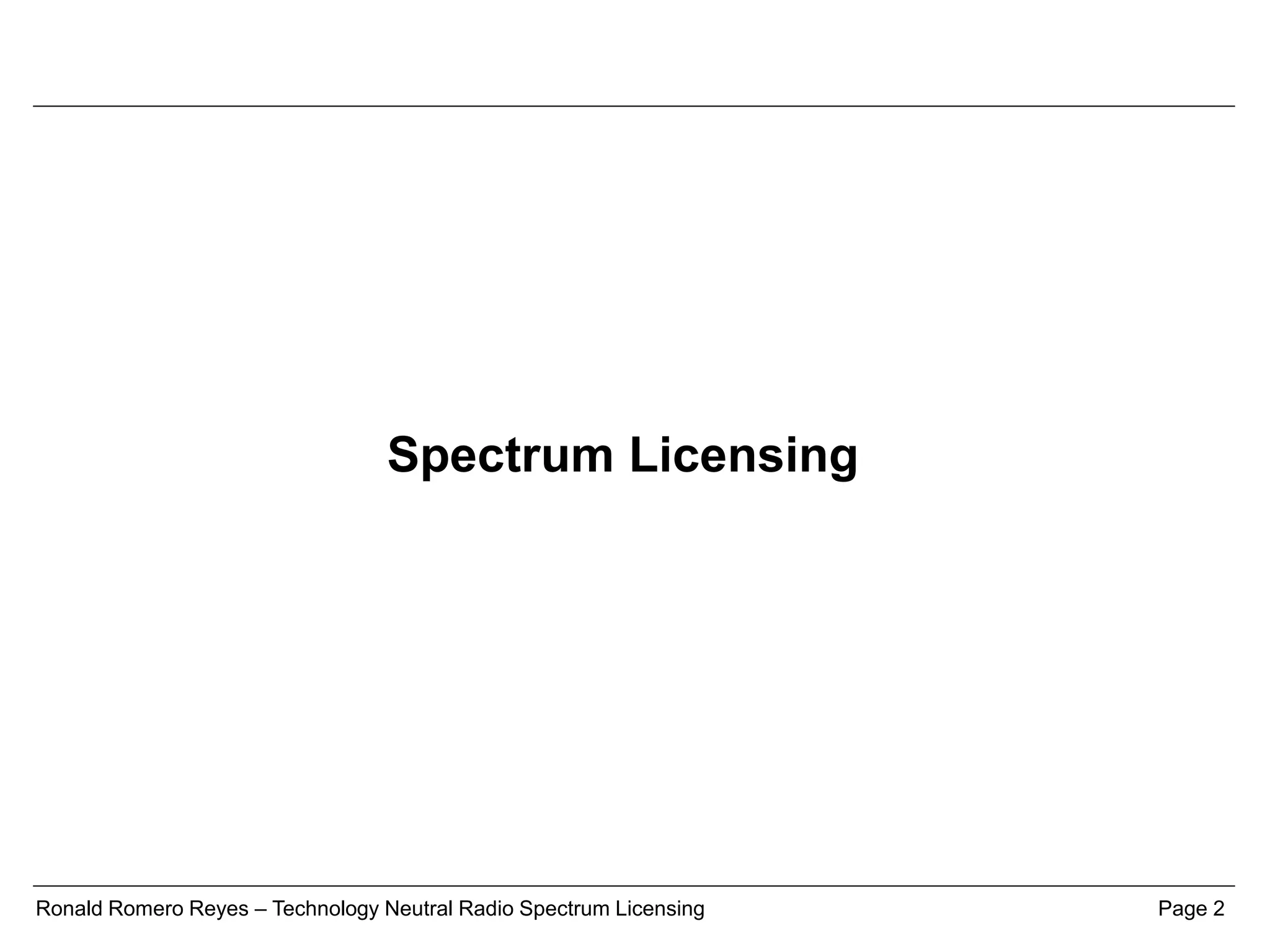 Technology neutral spectrum licensing | PPTX