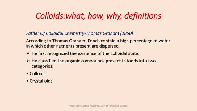 Technology of colloids in foods (part 1) | PPTX | Chemistry | Science