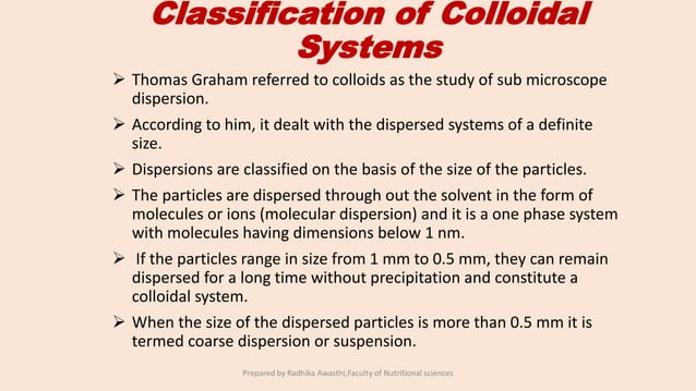 Technology of colloids in foods (part 1) | PPTX | Chemistry | Science