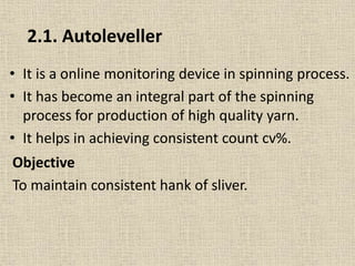 Technology of draw frame autolevellers | PPTX