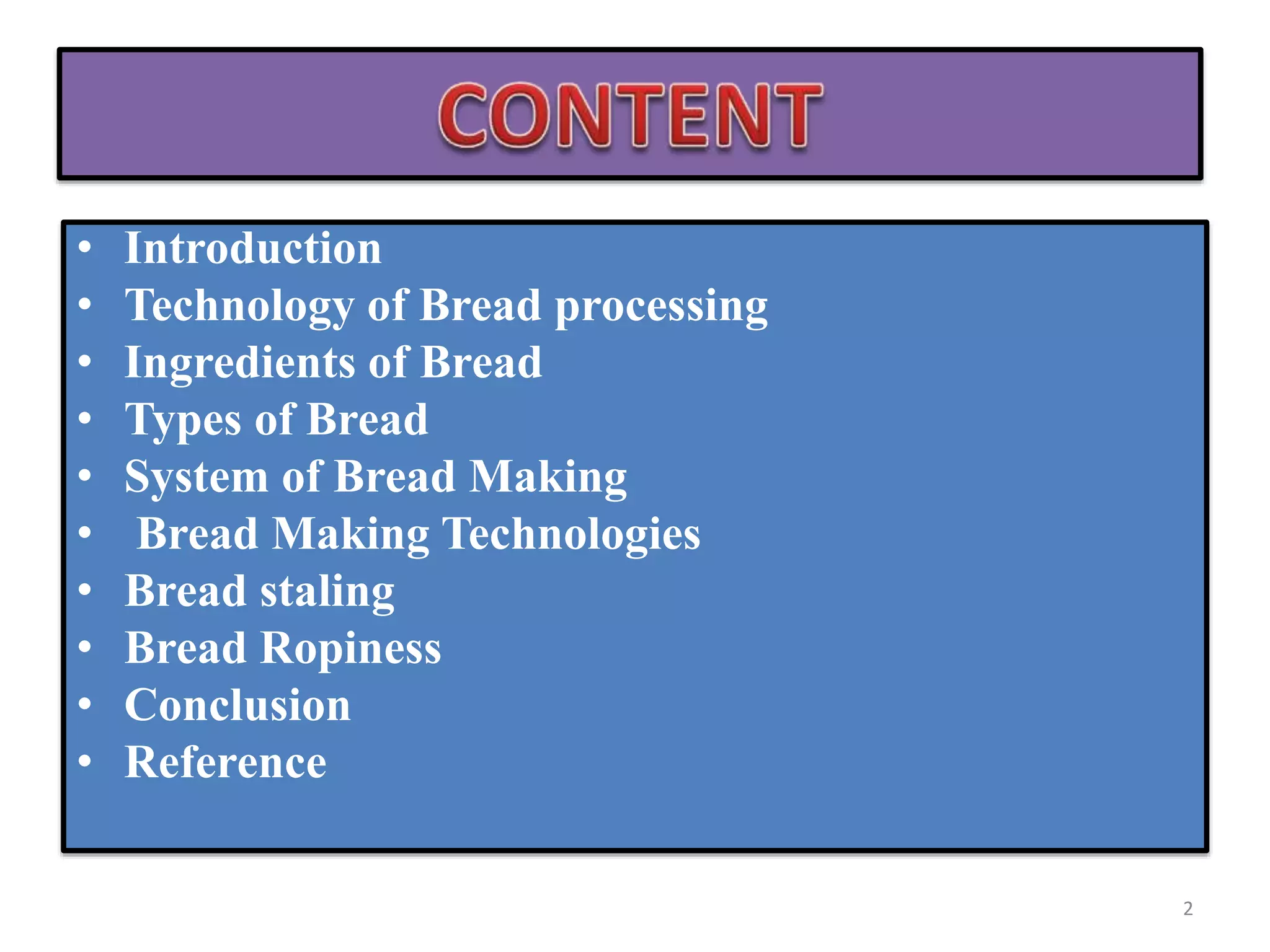 Technology of food product bread | PPTX