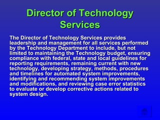 Technology Organizational Chart and Action Plan | PPT