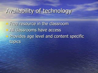 Technology resources in the classroom | PPT