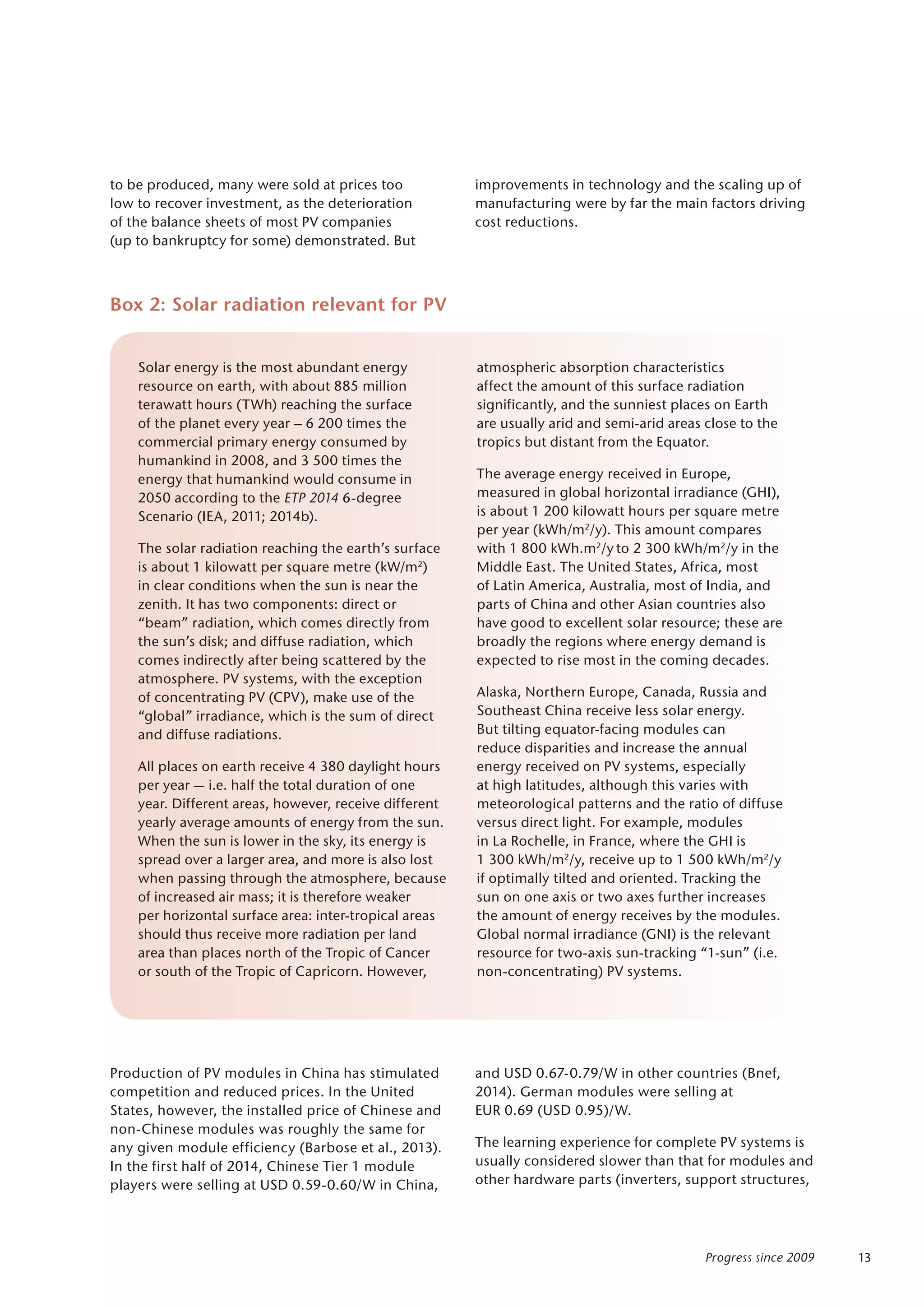 IEA Technology roadmap solar photovoltaic energy 2014 | PDF