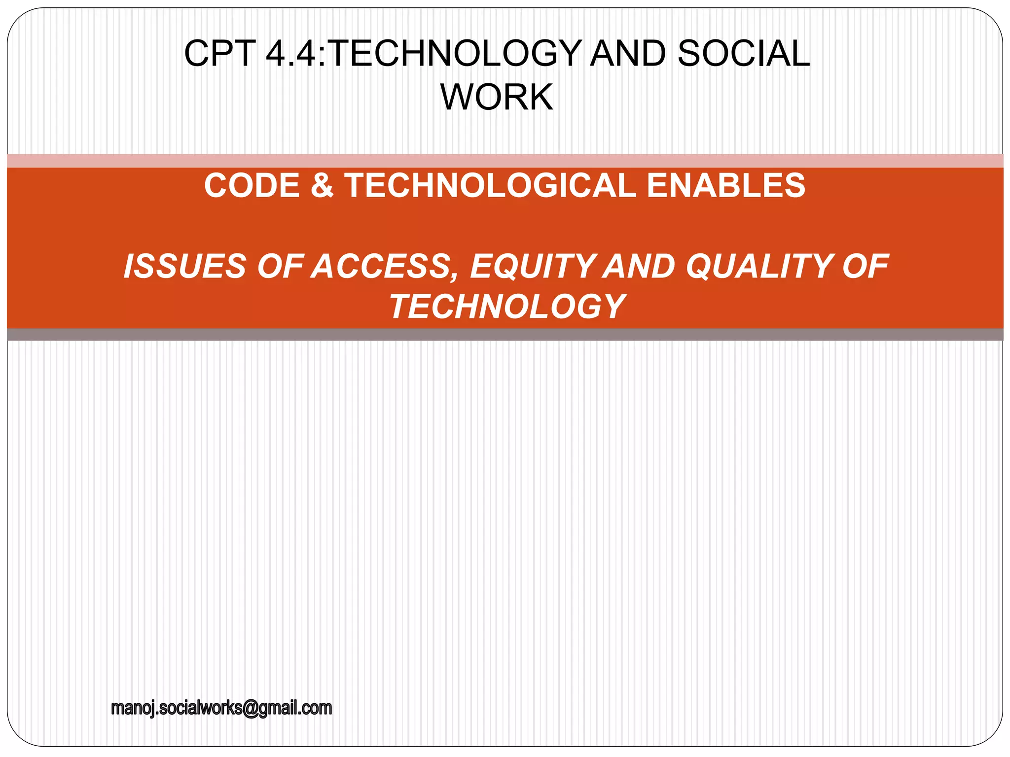 Technology & Social work | PPTX